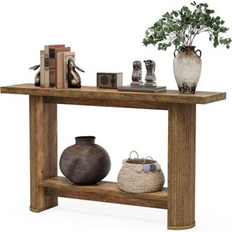 Tribesigns Tribesigns Table Console avec 2 &Eacute;tag&egrave;res, 140 x 30 x 80 cm, Table dentr&eacute;e &Eacute;troite, Console Bois Derri&egrave;re Le Canap&eacute; pour Salon, Couloir, Entr&eacute;e