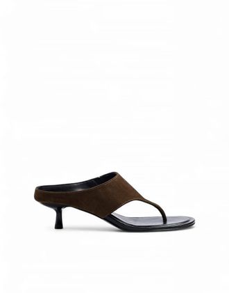 NA-KD Leder-Absatzschuhe in Braun mit breitem Riemen