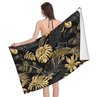 Generic Goldene Bl&auml;tter Duschtuch Sandfrei Badetuch Leicht Strandtuch F&uuml;r Reise Fitness Yoga Bad 80X130Cm