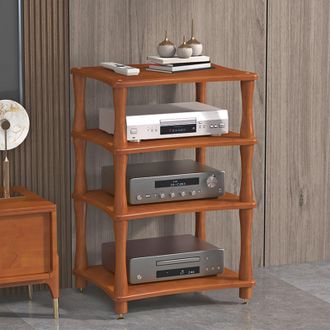 Generic Audio-Video-Regal HiFi Rack aus Holz Audio-Komponenten, Entertainment-Center Schallplattenständer, für Verstärker Plattenspieler Stereo-Receiver(Brown