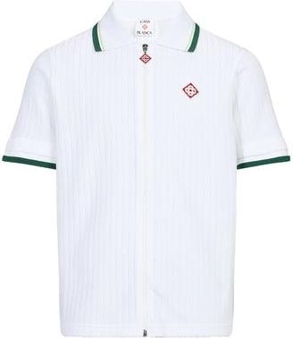 Casablanca Polo zipp&eacute; en coton m&eacute;lang&eacute;