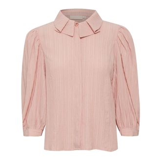 Karen by Simonsen Elegante Rose Dust Bluse mit Puff&auml;rmeln - - Blouses & Shirts - Damen - Rosa - XS