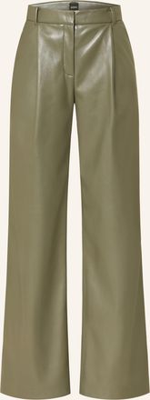 HUGO BOSS Marlenehose Tiana In Lederoptik gruen