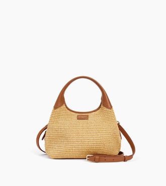 Le Tanneur Petit sac &agrave; main Juliette effet raphia et cuir lisse