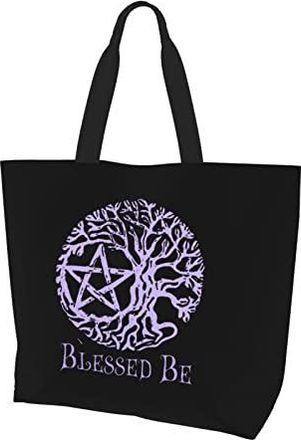 AOOEDM Sac &agrave; provisions r&eacute;utilisable Wiccan & Pagan Sacred Ladies Canvas Tote