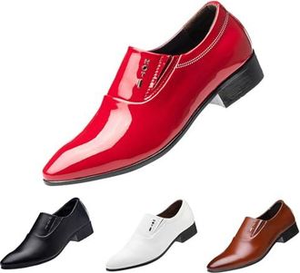 Generic Mocassins classiques à enfiler en cuir synthétique à bout pointu pour homme - Chaussures habillées confortables pour la conduite et la marche au trava