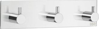 Smedbo Beslagsboden Dreifach-Haken Design selbstklebend Edelstahl poliert, Silber, 180 x 45 mm