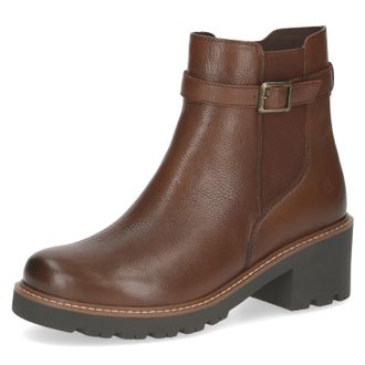 Caprice Damen Stiefeletten aus Leder Gef&uuml;ttert, Braun (Cognac Nappa), 37 EU