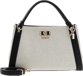 Guess sac &agrave; main sac &agrave; &eacute;paule bandouli&egrave;re Karnilla Girlfriend Satchel Natural/Black &eacute;cru