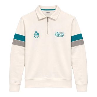 Replay Homme, Sweatshirts et sweats &agrave; capuche, Beige, Taille: XL SweaT-shirt Demi-Zip Montecarlo