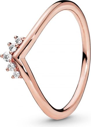 Pandora Diadem-Wishbone Ring in Ros&eacute;gold mit 14 Karat ros&eacute;vergoldete Metalllegierung und Cubic Zirkonia Steinen Timeless Collection, Gr&ouml;&szlig;e 48