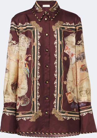 Zimmermann Chemise Valiant en soie &agrave; imprim&eacute;