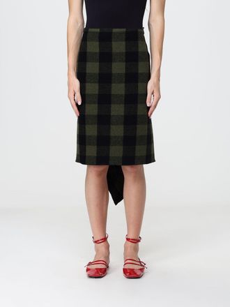 N&deg;21 Mini-jupe asym&eacute;trique taille haute en laine m&eacute;lang&eacute;e &agrave; carreaux