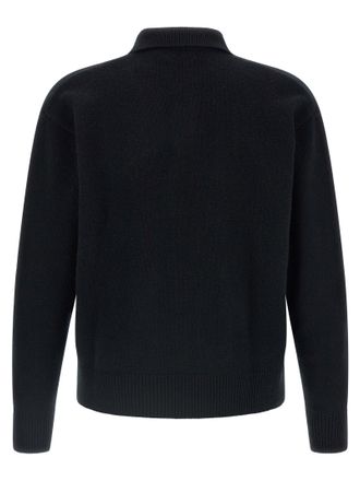 Polo Ralph Lauren Wool-Alpaca Blend Logo Polo Shirt - Black