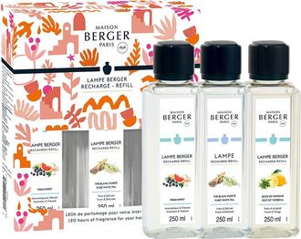 Maison Berger Lampe Berger - TrioPack Sommer-Kollektion - 3 Flaschen &agrave; 250 ml - (Nachf&uuml;llpackung f&uuml;r Lampen)