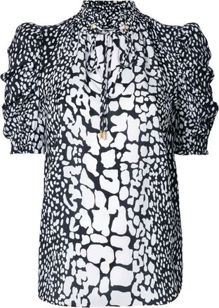 Michael Kors Femme, Blouses et Chemises, Multicolore, Taille: 38 FR Ruched Sleeve Blouse