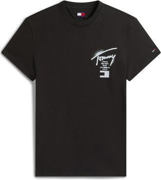 Tommy Hilfiger T-Shirt aus Baumwolle mit beidseitigem Print, Regular Fit in