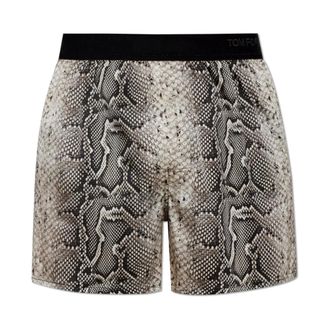 Tom Ford Homme, Sous-v&ecirc;tements, Noir, Taille: L Boxers en soie &agrave; motif animalier