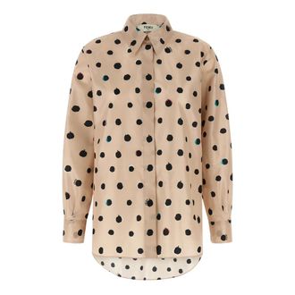 Fendi Hemd mit Falena Dots Print aus Taft - - Blouses & Shirts - Damen - Rosa - S