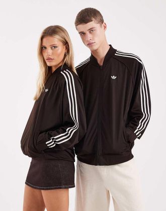 adidas Originals Kragenloses Trainingsoberteil in Braun-Brown