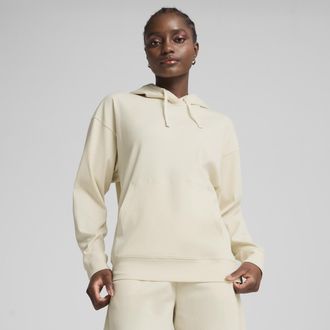 Puma Hoodie c&ocirc;tel&eacute; confort ESS ELEVATED Femme, V&ecirc;tements, Blanc, M