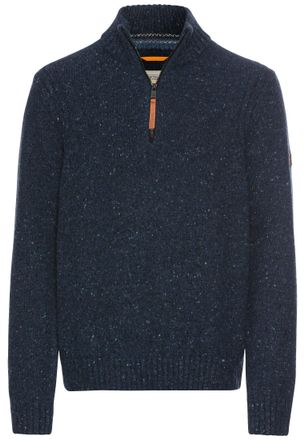 Camel Active Herren Troyer Pullover aus einem Wollmix Nachtblau, menswear-3XL