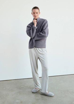 Mango Teddyjacke mit Rei&szlig;verschluss blau - Damen - S - MANGO