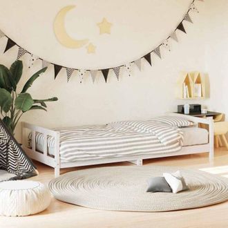 vidaXL Cadre de lit pour enfants blanc 90x190 cm bois de pin massif