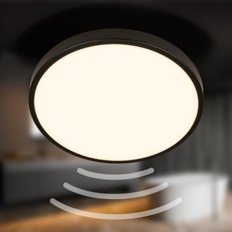 Briloner LED Deckenlampe mit Bewegungsmelder 3m Reichweite IP54, Warmwei&szlig;e Lichtfarbe, 95 Grad Erfassung, LED Deckenleuchte, LED Lampe, Badlampe, Badezimmerlam