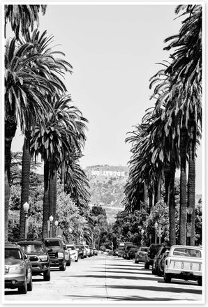 Posterlounge Schwarzes Kalifornien - Innenstadt von Los Angeles Poster von Philippe HUGONNARD 40 x 60 cm Schwarz-Wei&szlig; Wandbilder Wanddeko