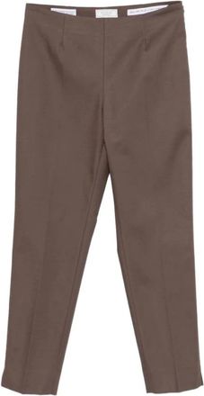 PESERICO Femme, Pantalons, Brun, Taille: 44 FR Pantalon droit &agrave; pli marqu&eacute;