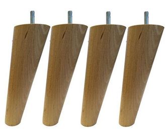 Margit Brandt 3700527844299 Vintage Compas Lot de 4 Pieds de lit Bois Vernis naturel Hauteur 17 cm