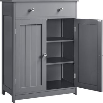 Yaheetech Badezimmerschrank Unterschrank Badschrank mit Doppeltür und Schublade Bodenschrank Badkommode Küchenschrank Aufbewahrungsschrank fürs Badezimmer Küche