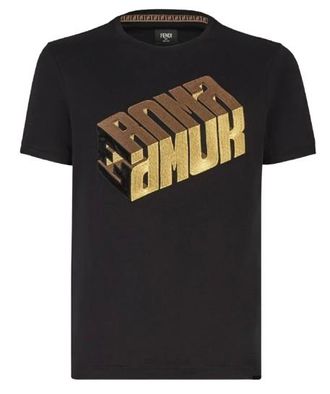 Fendi Black Cotton T-Shirt Size L