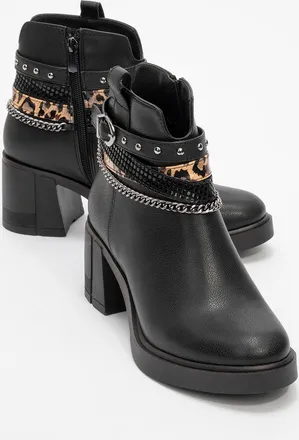 Prologue Boliva Schnalle Kette Blockabsatz Stiefel (Damen)