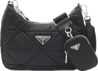 Prada sac porté épaule matelassé Tessuto (années 2020) - Noir