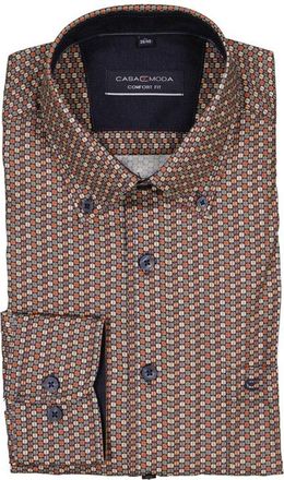 Casamoda CasaModa Herren Hemd braun gemustert Comfort Fit