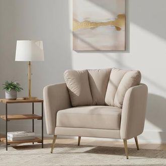 Dmora Sessel Biassono Grau, Armlehnen, Tragkraft 150 kg