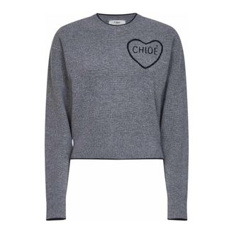 Chlo&eacute; Divine Cropped Strickpullover - - Knitwear - Damen - Grau - S
