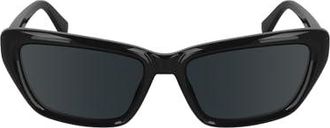 Calvin Klein Jeans Womens Sunglasses CKJ24623S - Black with Solid Smoke Lens