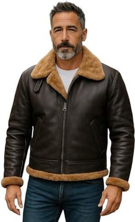 Infinity Leather Blouson aviateur B3 en peau de mouton v&eacute;ritable pour homme, style aviation vintage de la Seconde Guerre mondiale