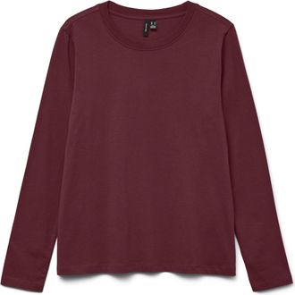 Vero Moda Damen Vmpaulina Ls T-Shirt Ga JRS Noos, Tawny Port, XS