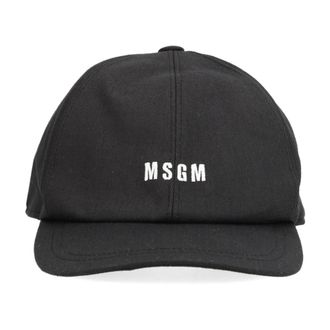 Msgm Msgm, Homme, Accessoires, Noir, Taille: ONE Size Casquette de baseball avec logo brod&eacute;