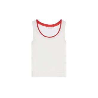 Dries Van Noten Homme, Tops, Blanc, Taille: L Canotta traforata