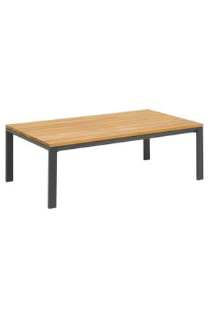 ambia GARDEN Loungetisch, Anthrazit, Natur, Holz, Metall, Eukalyptusholz, massiv, rechteckig, eckig, 65x40x120 cm, Loungemöbel, Loungetische