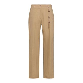 Seventy Gerade geschnittene Leinen-Baumwoll-Stretchhose - - Trousers - Damen - Braun - M