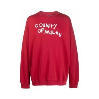 Marcelo Burlon Homme, Sweatshirts et sweats &agrave; capuche, Rouge, Taille: L Felpa Rossa