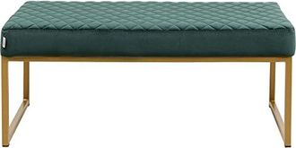 Kare Design Design Bank Smart Velvet, Dunkelgrün, Sitzbank, Polsterbank, Samtoptik, Stahl Gestell, 40x90x40 cm (H/B/T)
