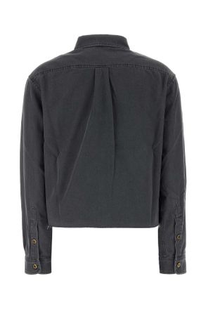Miu Miu Womens Chambray Shirt Gray Cotton