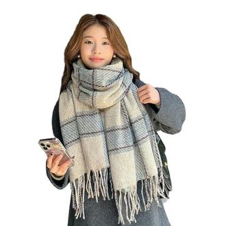 Generic QXDZSW &Eacute;charpe imitation cachemire pour femme - Sensation dhiver - Ch&acirc;le chaud - Mignon et polyvalent - &Eacute;charpe &agrave; carreaux pour femme, &Eacute;charpe 17, 200